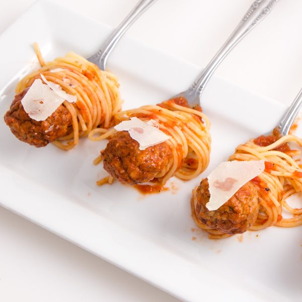 Spaghetti and Meatball Appetizer - Devour Dinner