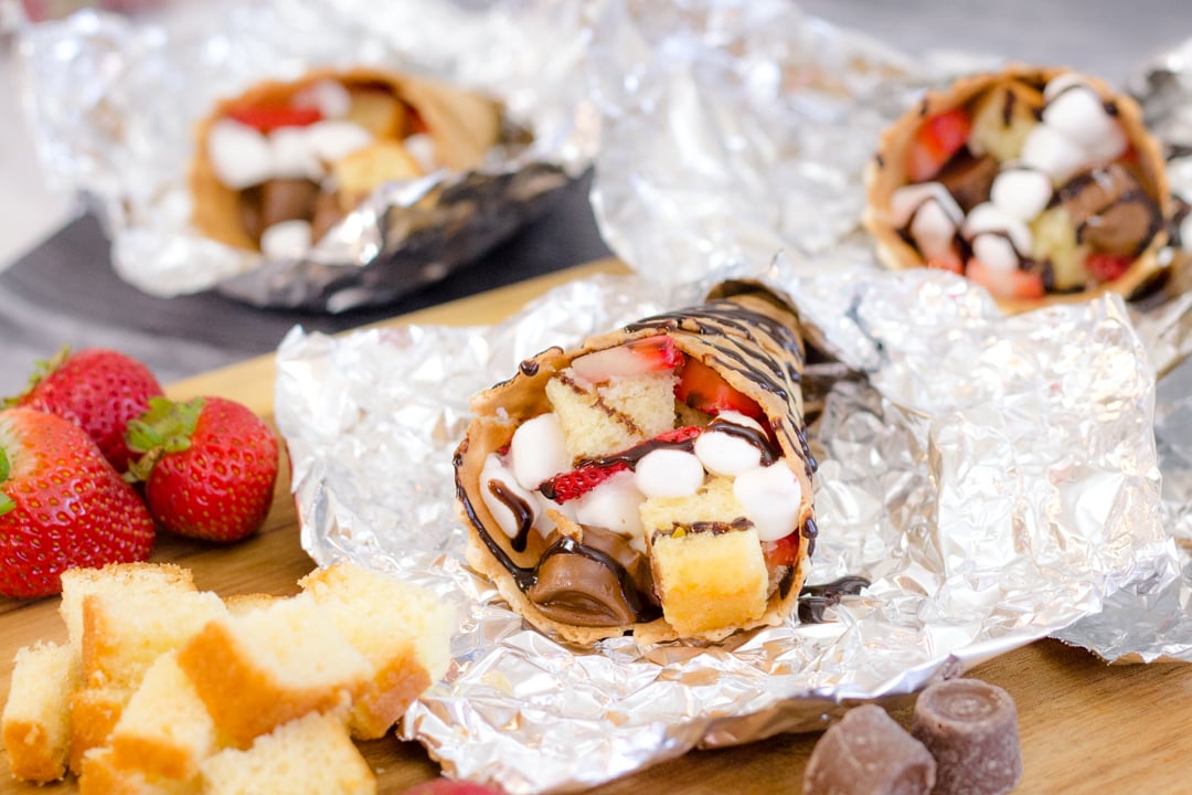 Easy Campfire Cones a Fruit Waffle Cones Dessert - Devour Dinner