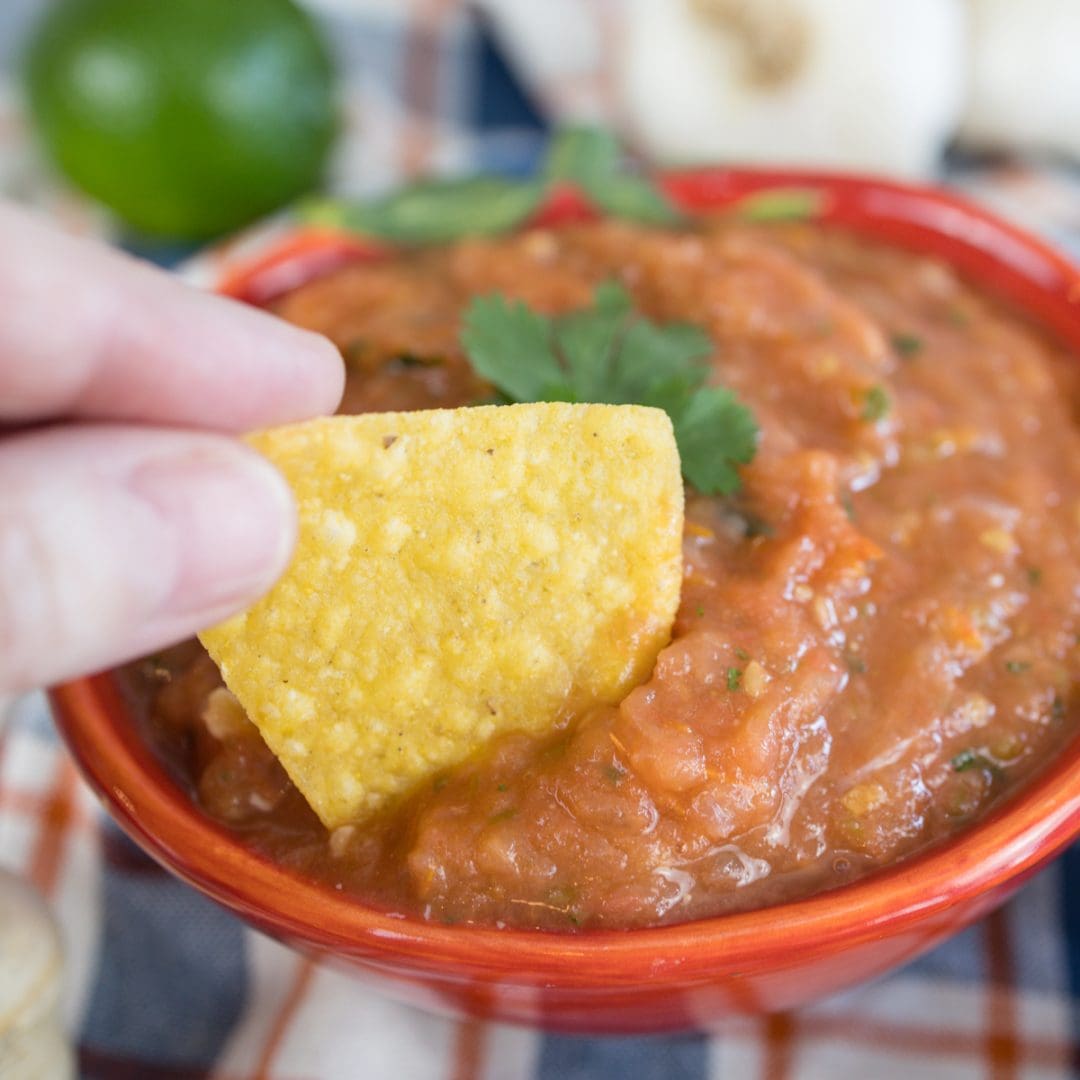 Spicy Red Roasted Tomato Salsa made Fresh