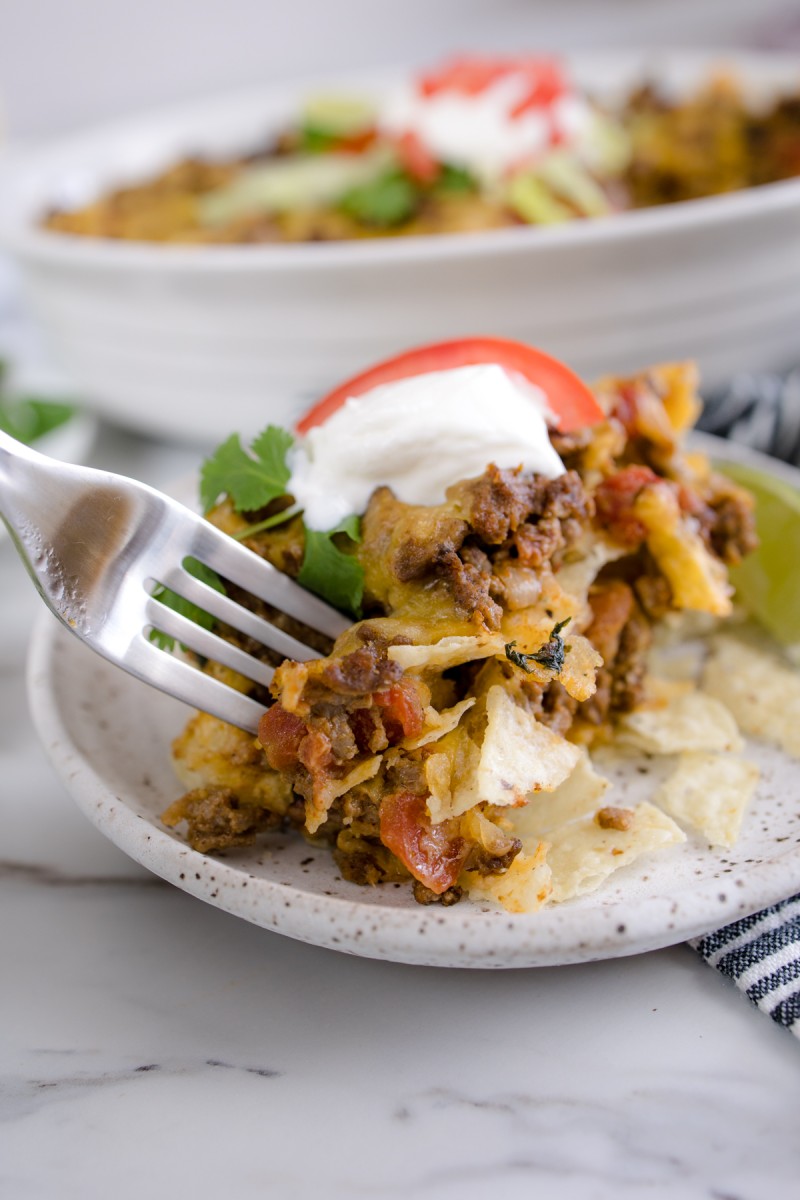 Easy Taco Casserole Recipe with Beef - Devour Dinner